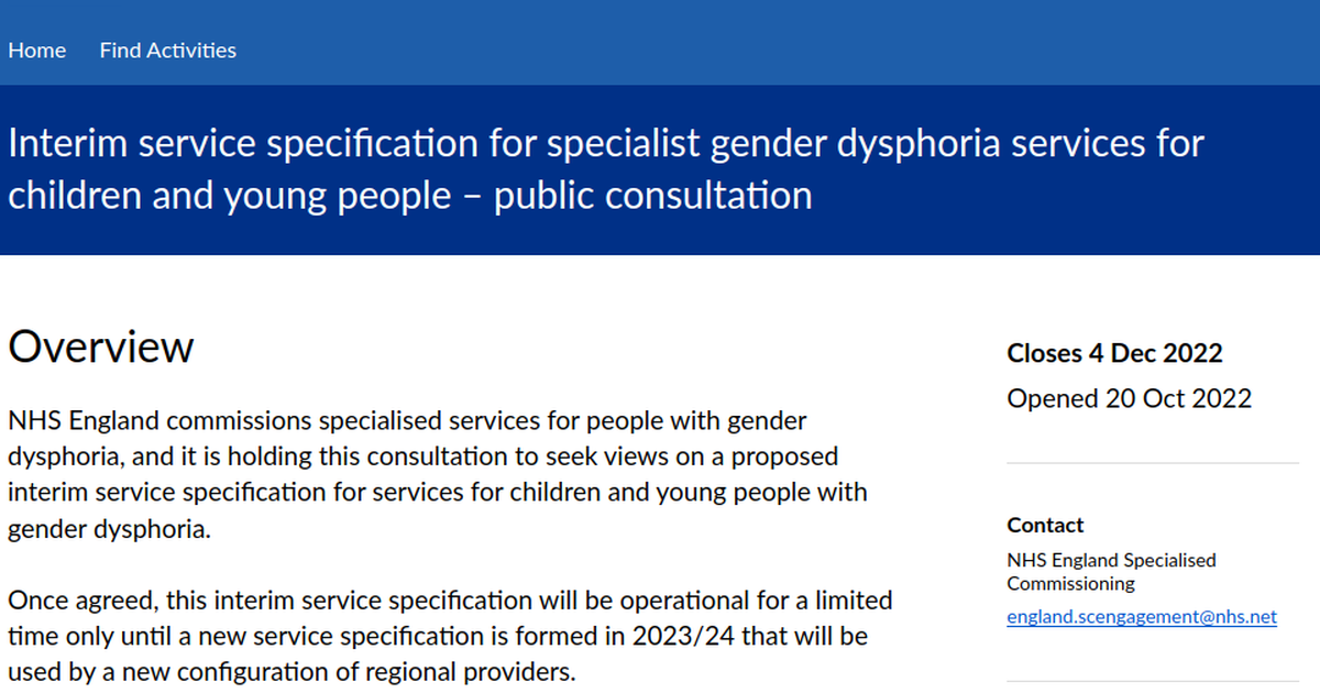 Anti-trans organisations lobbying the new interim NHS GIDS service spec ...